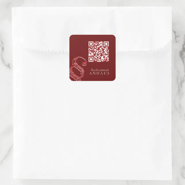 Premium Brown White QR code Businesscards Square Sticker | Zazzle