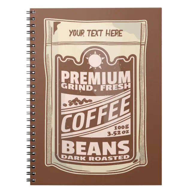 Premium coffee beans food poster cafe Barista Notebook | Zazzle