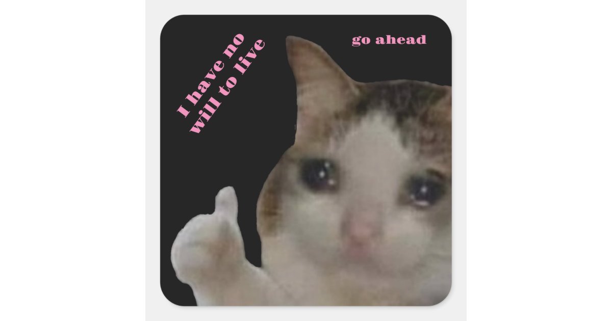 Premium Depressed Cat Sticker | Zazzle