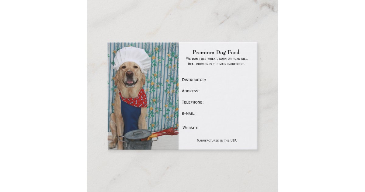 Premium Dog Food Business Card | Zazzle
