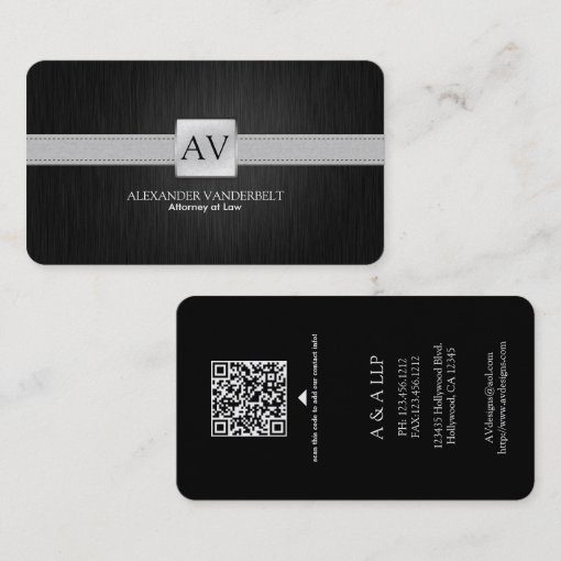 Premium Elegant Black and Silver Business Card | Zazzle
