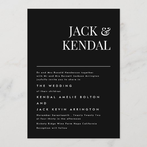 Premium Elegant | Editable Names Wedding Invitation | Zazzle