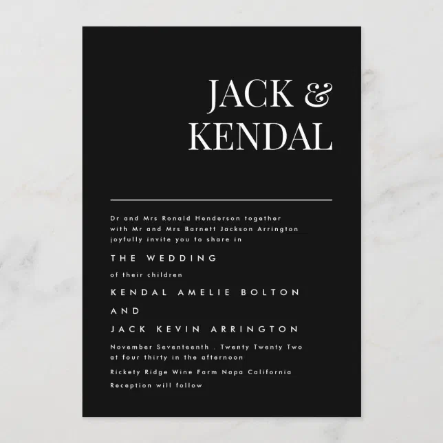 Premium Elegant | Editable Names Wedding Invitation | Zazzle