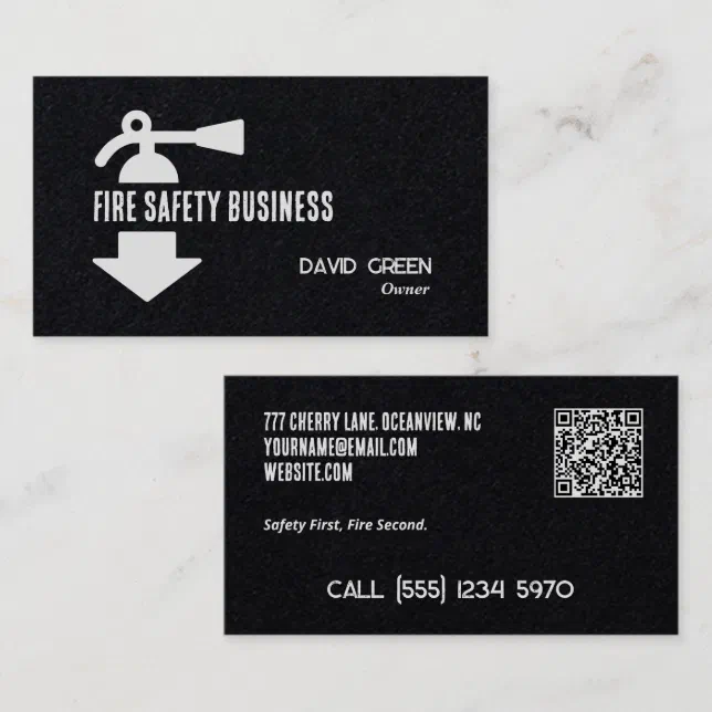Premium Fire Safety Custom QR Business Card | Zazzle