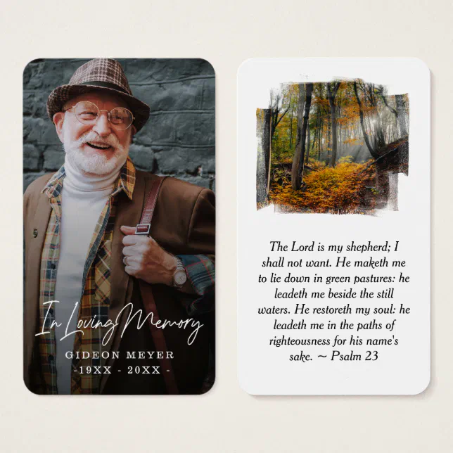 Premium Full Photo Fall Leaves Prayer Card | Zazzle