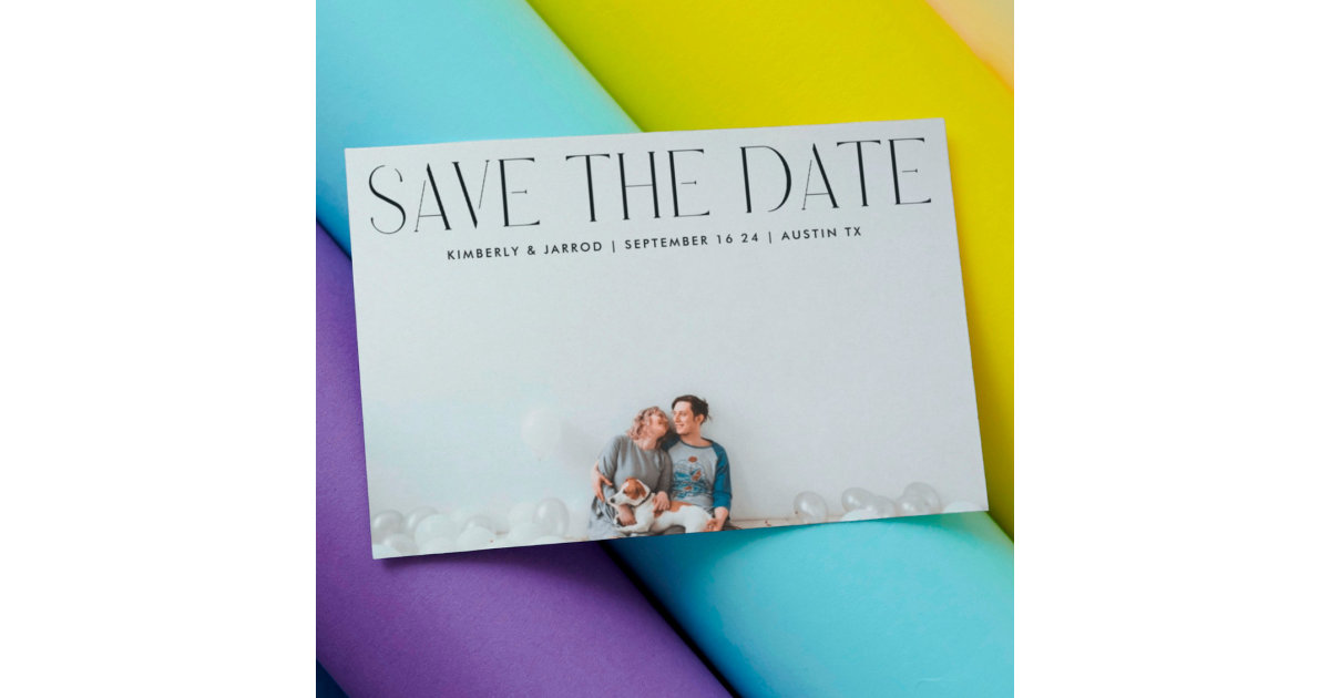 Premium Modern TRENDY Text Photo DESIGNER Save The Date | Zazzle
