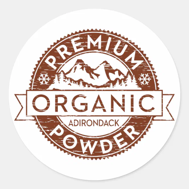 Premium Organic Adirondack Powder Classic Round Sticker | Zazzle