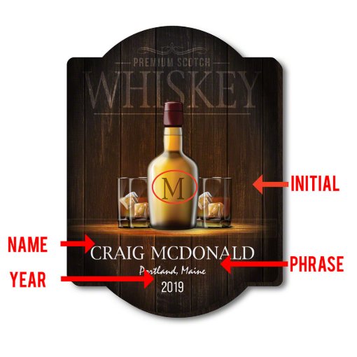 Premium Scotch Whiskey Lover Wooden Bar Sign | Zazzle