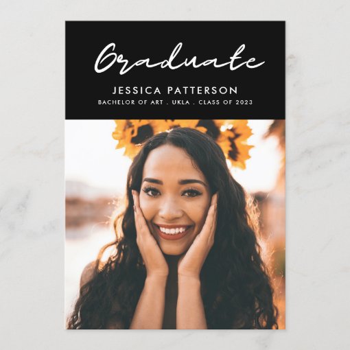 Premium Script Graduate Editable Graduation Announcement | Zazzle