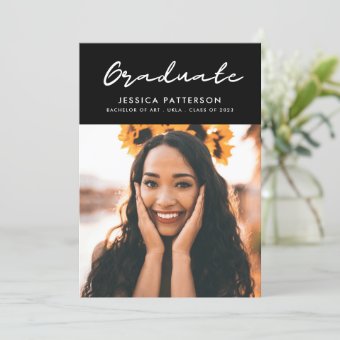 Premium Script Graduate Editable Graduation Announcement | Zazzle