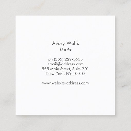 Prenatal Neonatal Midwifery Square Business Card | Zazzle