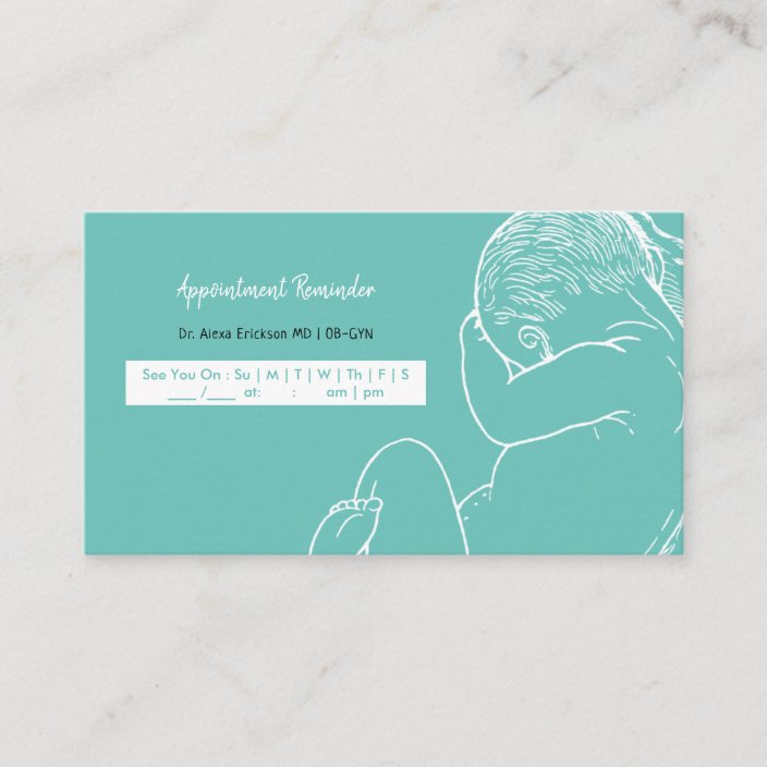 Prenatal Visit Checkup Simple Birthing Baby OB Appointment Card ...
