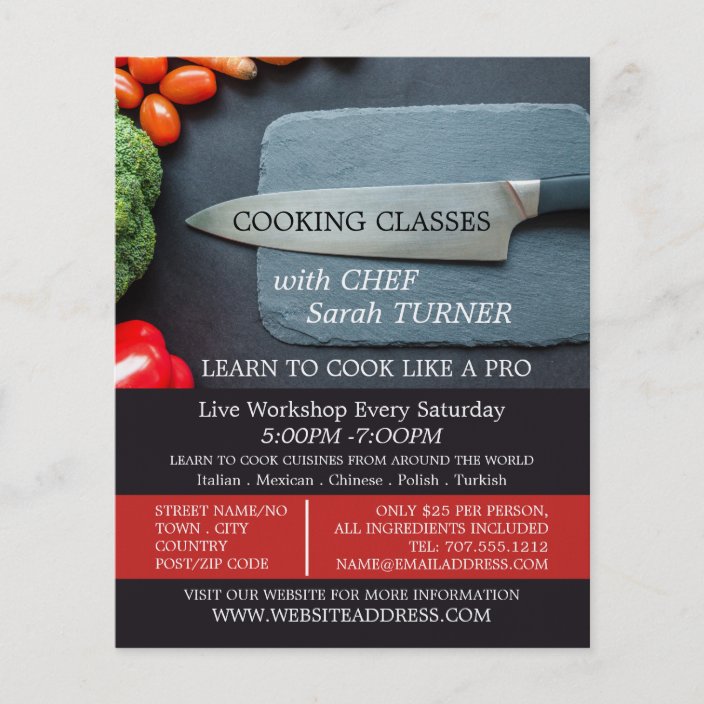 Prep Kitchen & Knife, Cooking Classes Advertising Flyer | Zazzle.com
