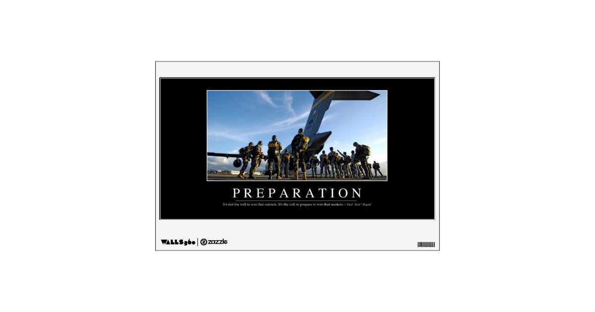 Preparation: Inspirational Quote Wall Sticker | Zazzle