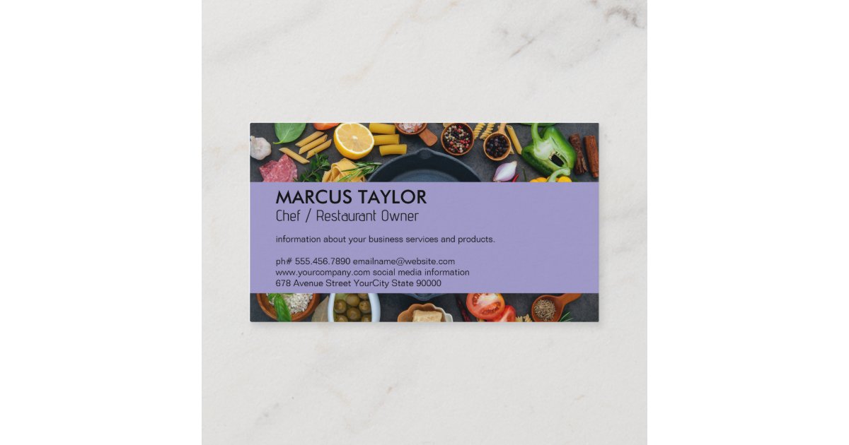 Prepared Cuisines | Catering | Chef Business Card | Zazzle