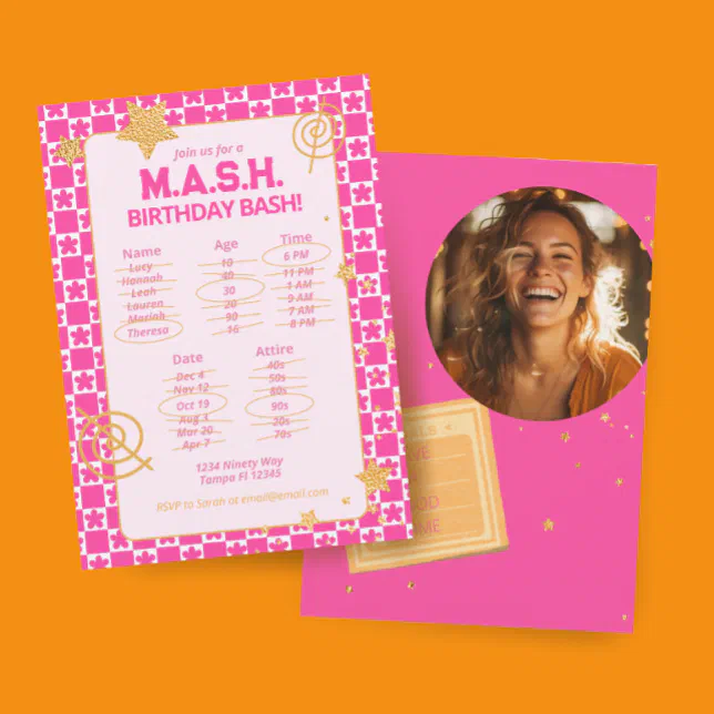 Preppy 90s Pink Throwback Birthday Party Invitation | Zazzle