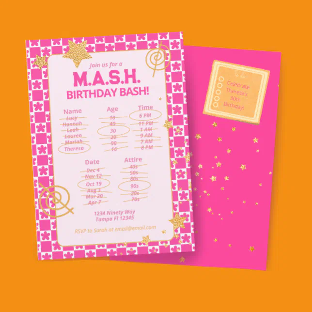 Preppy 90s Throwback Birthday Party Invitation | Zazzle