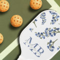 Preppy Aesthetic Retro Wildflowers Blue Monogram Pickleball Paddle | Zazzle