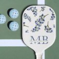 Preppy Aesthetic Retro Wildflowers Blue Monogram Pickleball Paddle | Zazzle