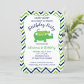 Preppy Alligator Crocodile Boy Birthday Invitation | Zazzle