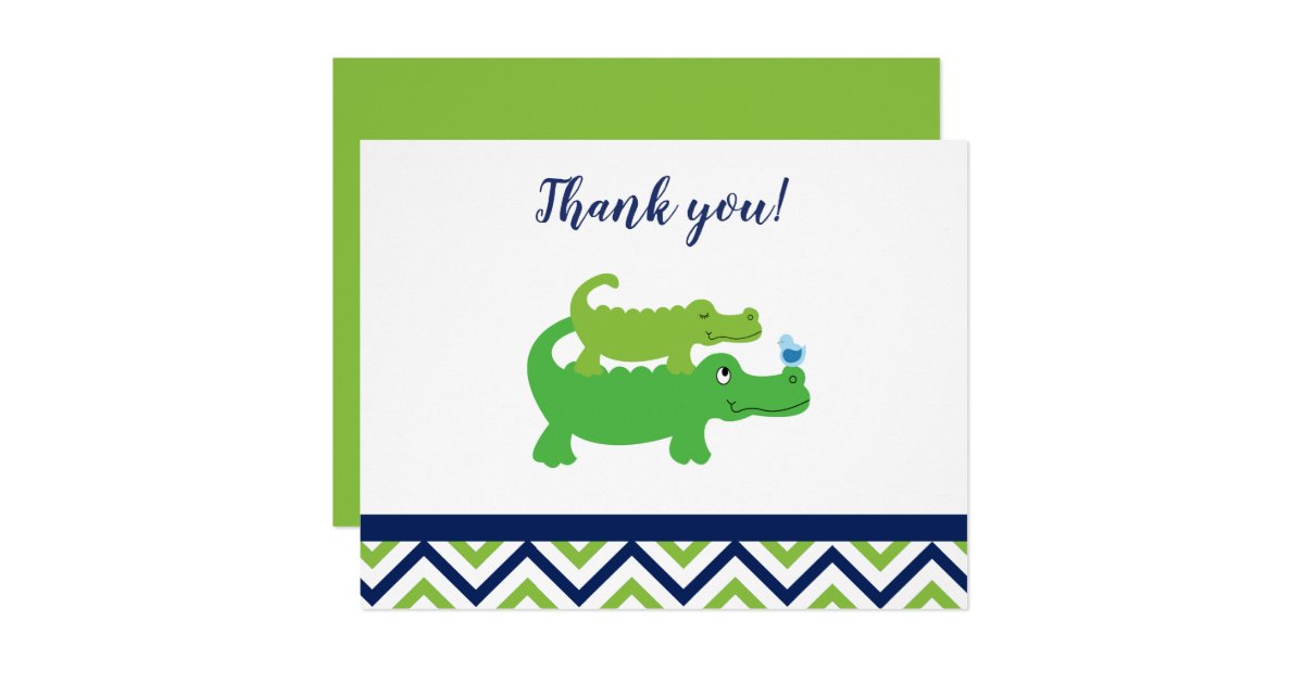 Preppy Alligator Crocodile Thank you notes Invitation | Zazzle.com