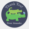 Preppy Alligator Custom Favor Sticker | Zazzle
