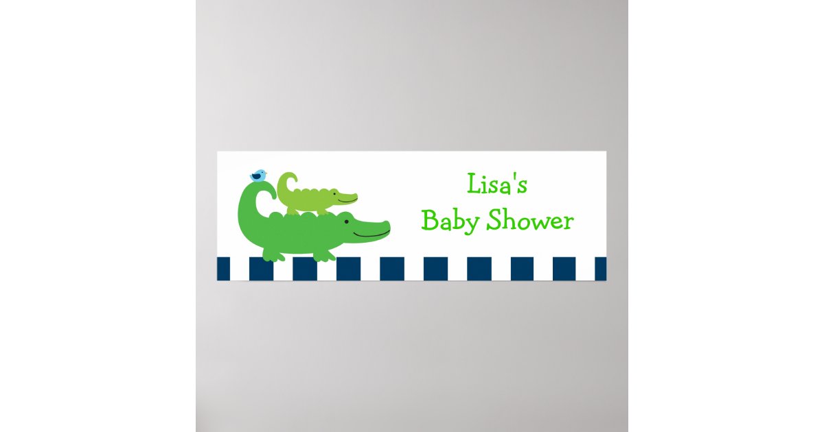 Preppy Alligator Personalized Banner Sign | Zazzle