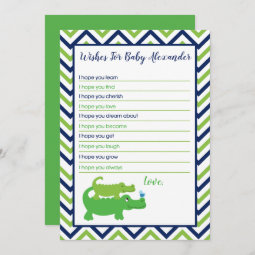 Preppy Alligator Wishes for Baby Card | Zazzle