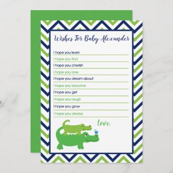 Preppy Alligator Wishes for Baby Card | Zazzle