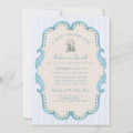 Preppy Baby Boy Blue Grandmillennial Baby Shower Invitation | Zazzle