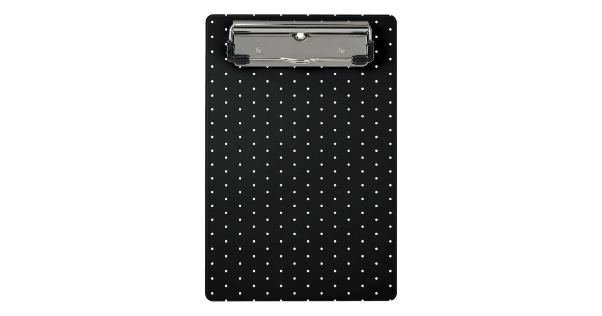 Preppy Black and White Tiny Polka Dots Pattern Mini Clipboard | Zazzle