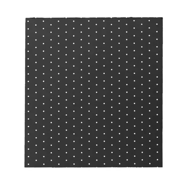 Preppy Black and White Tiny Polka Dots Pattern Notepad | Zazzle