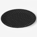 Preppy Black and White Tiny Polka Dots Pattern Paper Plates | Zazzle