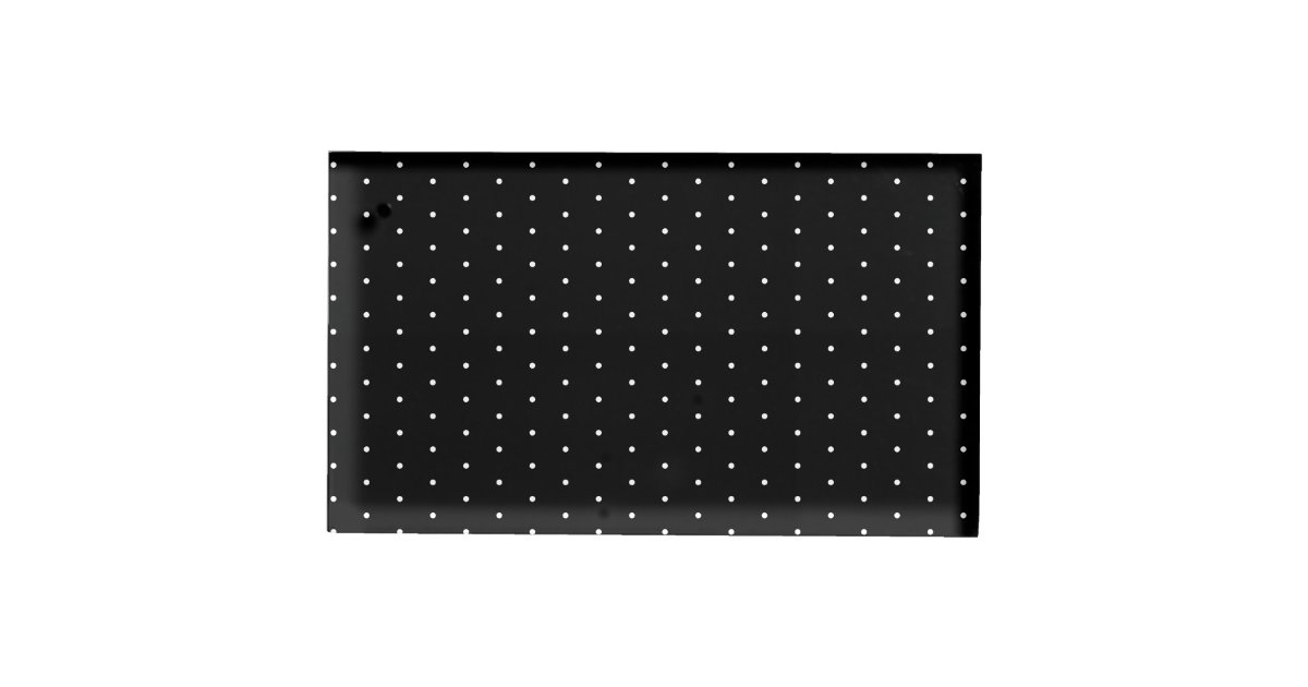 Preppy Black and White Tiny Polka Dots Pattern Place Card Holder | Zazzle