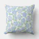 Preppy Blue and Green Hydrangeas Throw Pillow | Zazzle