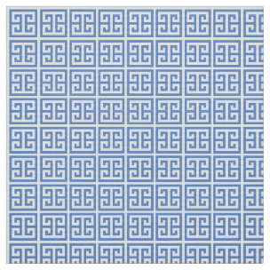 Blue Greek Key Fabric | Zazzle