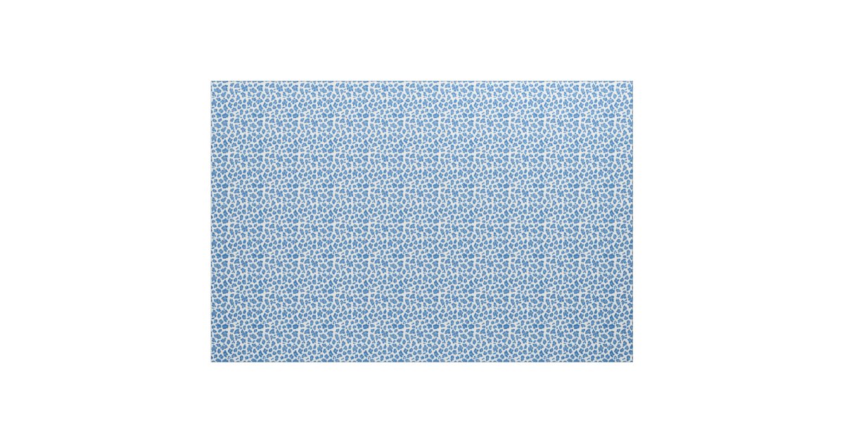 Preppy Blue And White Leopard Print Pattern Fabric | Zazzle