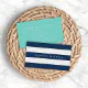 Preppy Blue and White Stripes with Turquoise Business Card | Zazzle