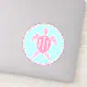 Preppy Blue Pink Monogram Quatrefoil Sea Turtle Sticker | Zazzle