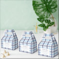 Preppy Blue Plaid Boy Baby Shower Party Favor Boxes | Zazzle
