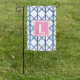 Preppy blue Trellis Bamboo Pattern Monogram Garden Flag | Zazzle
