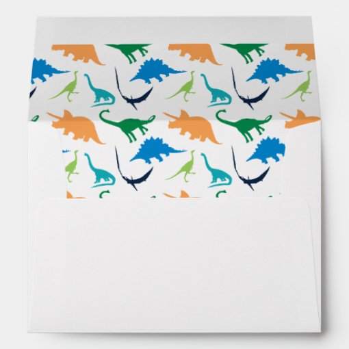 Preppy Boy Dinosaur Birthday Party Lined Envelope | Zazzle