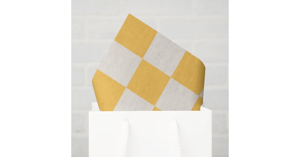 Preppy Checkerboard Yellow White Mod Retro Tissue Paper | Zazzle