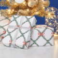 Preppy Christmas Trellis with Little Red Bows Wrapping Paper | Zazzle