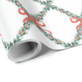 Preppy Christmas Trellis with Little Red Bows Wrapping Paper | Zazzle