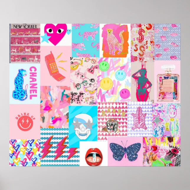 preppy collage poster | Zazzle