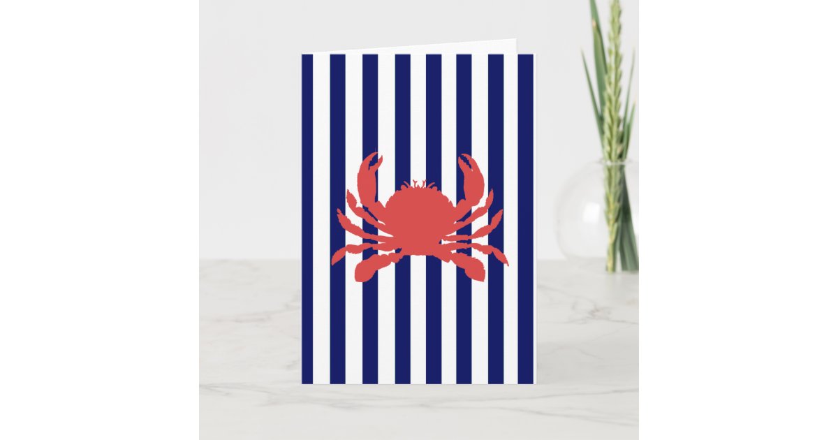 Preppy Crab Card | Zazzle