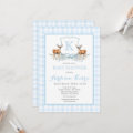 Preppy Deer Gingham Crest Baby Shower Invitation | Zazzle