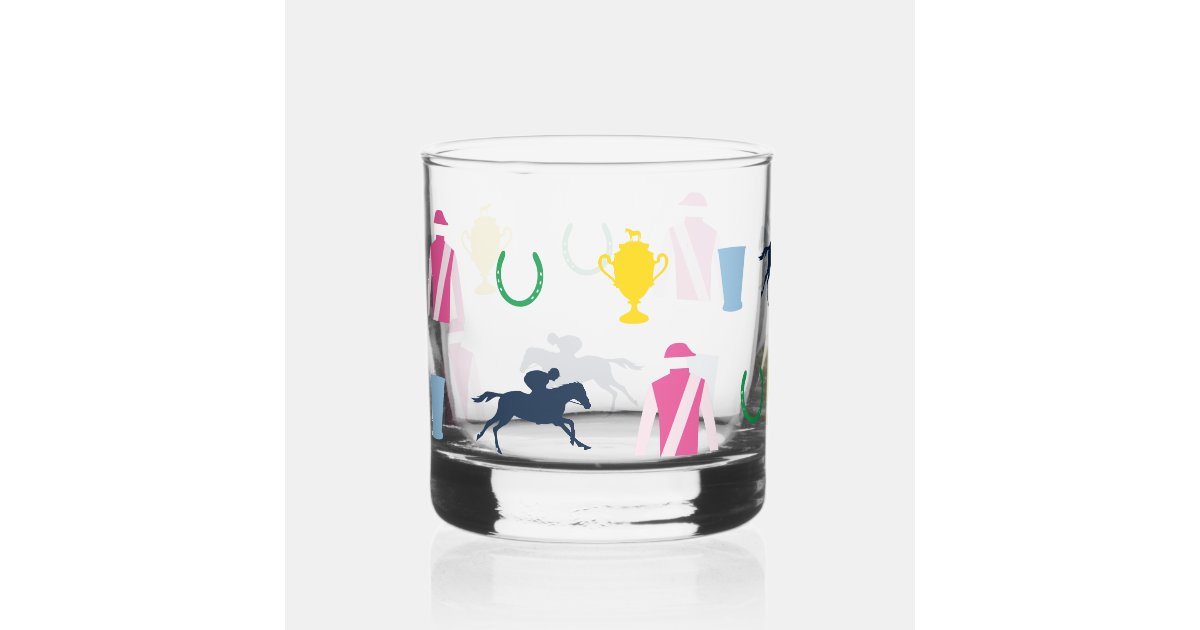Preppy Derby Icons Whiskey Glass | Zazzle