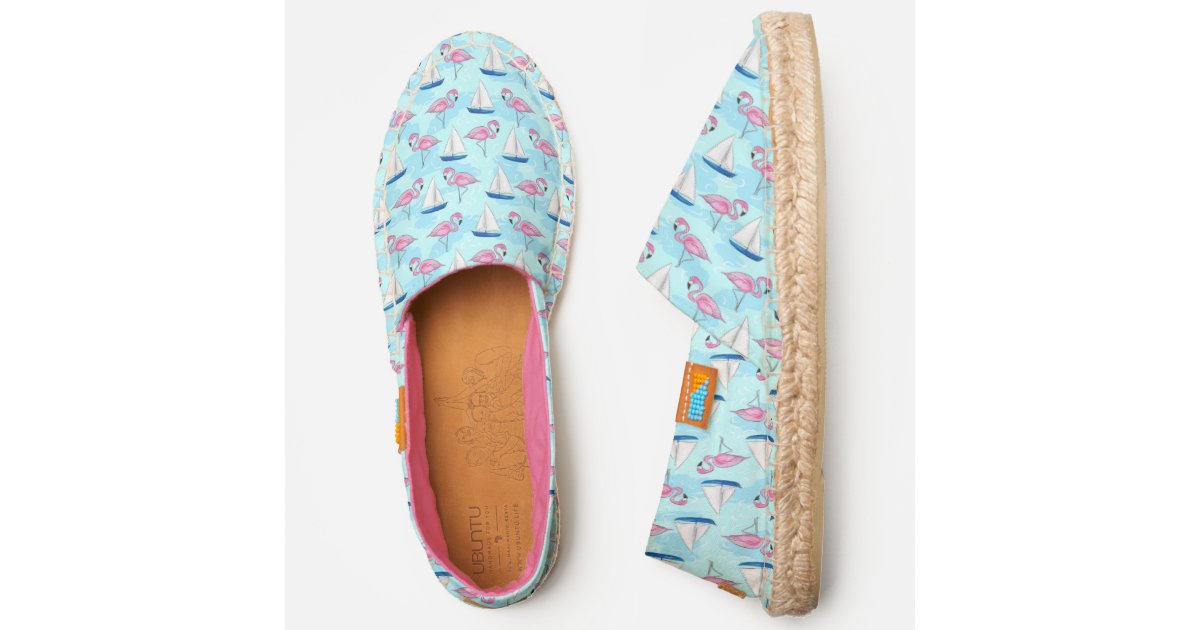 Preppy Flamingo Sailboats Espadrilles | Zazzle